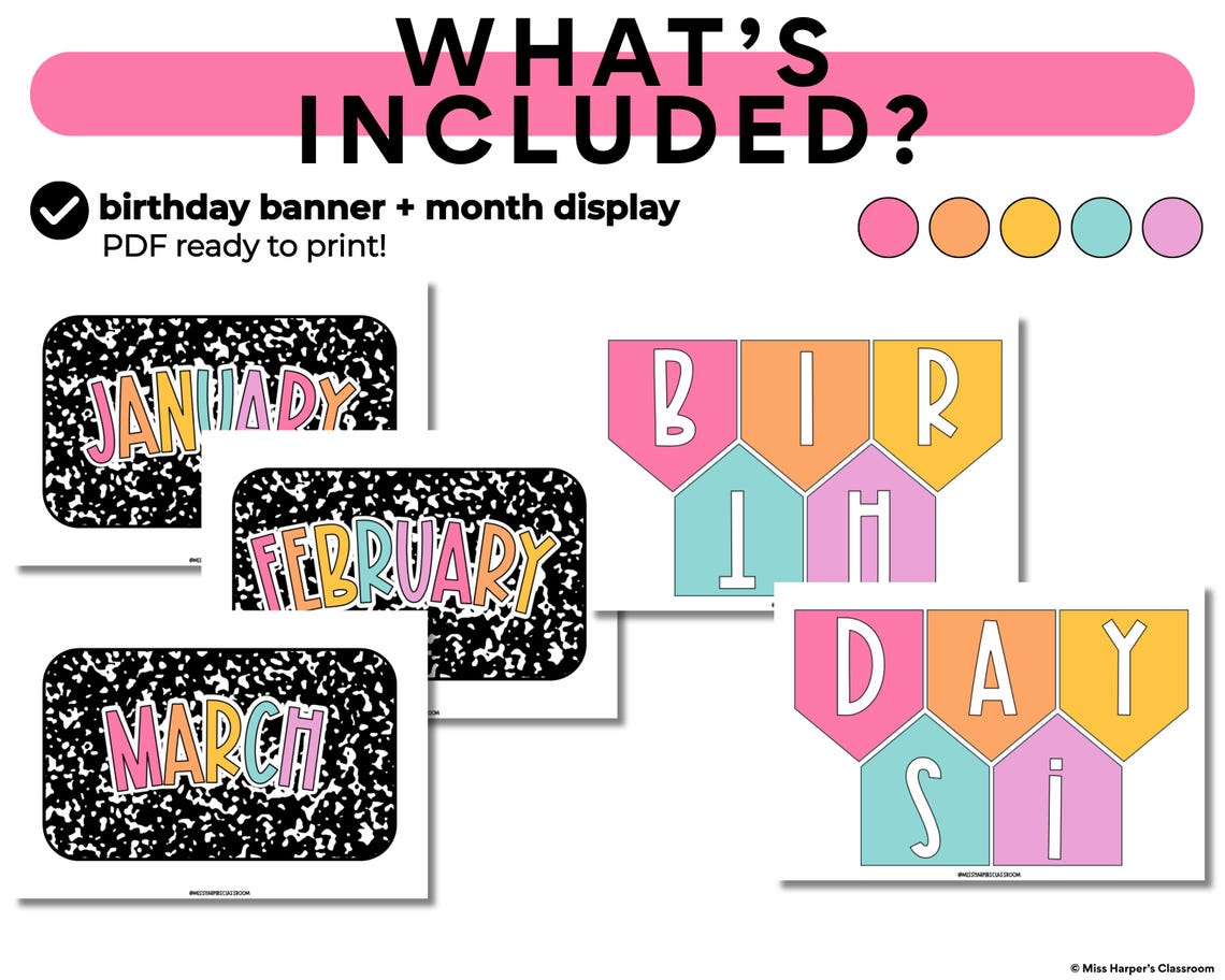 Birthday Display & Banner | Composite Cutie | Classroom Management ...