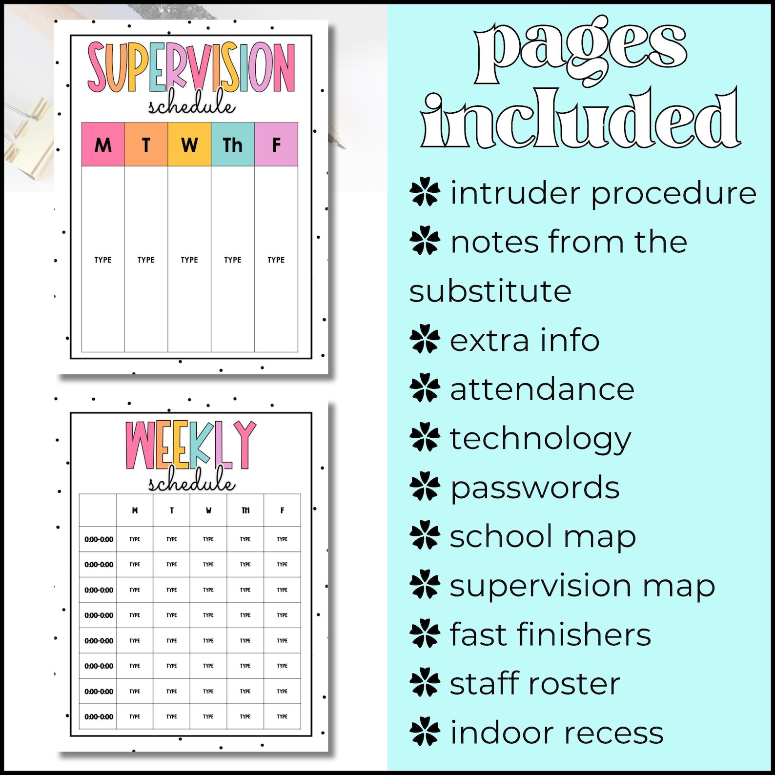 Substitute Binder Template | Editable | Classroom Management | To-do ...