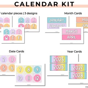Editable Calendar Pocket Chart | Harmony Hues | Calendar Numbers and ...