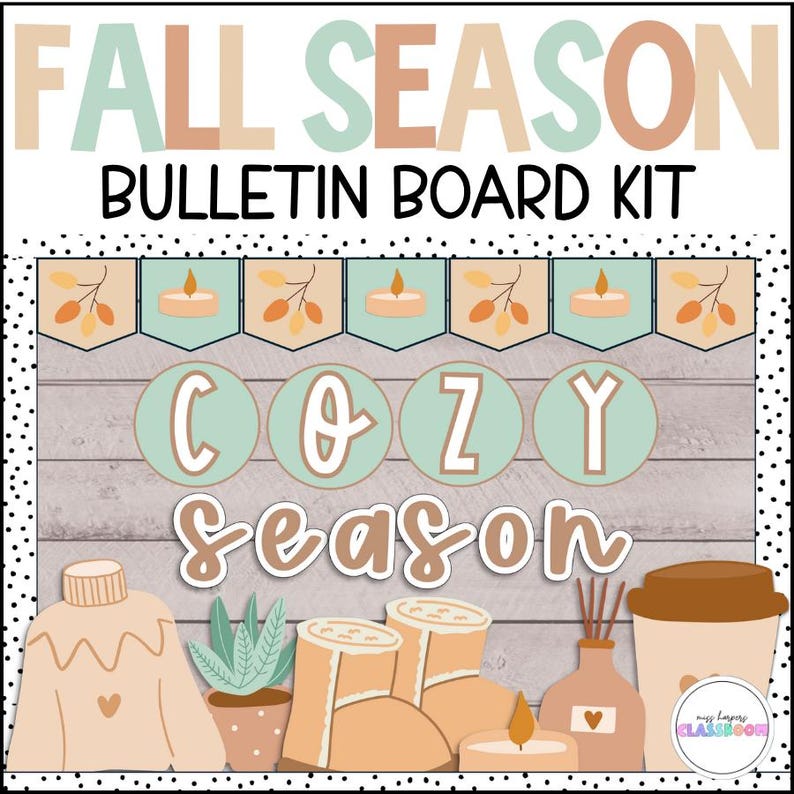 Winter & Fall Bulletin Board Kit | Modern Cosy | Christmas | Fall ...