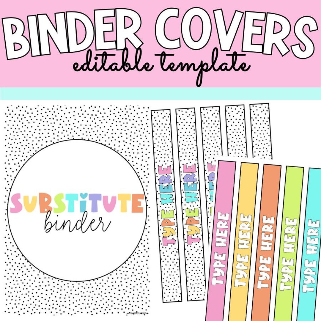 Classroom Binder Covers Template Spotty Rainbow Editable Classroom ...