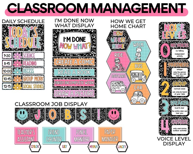 Composite Cutie Classroom Decor Bundle | Composition Notebook Classroom ...