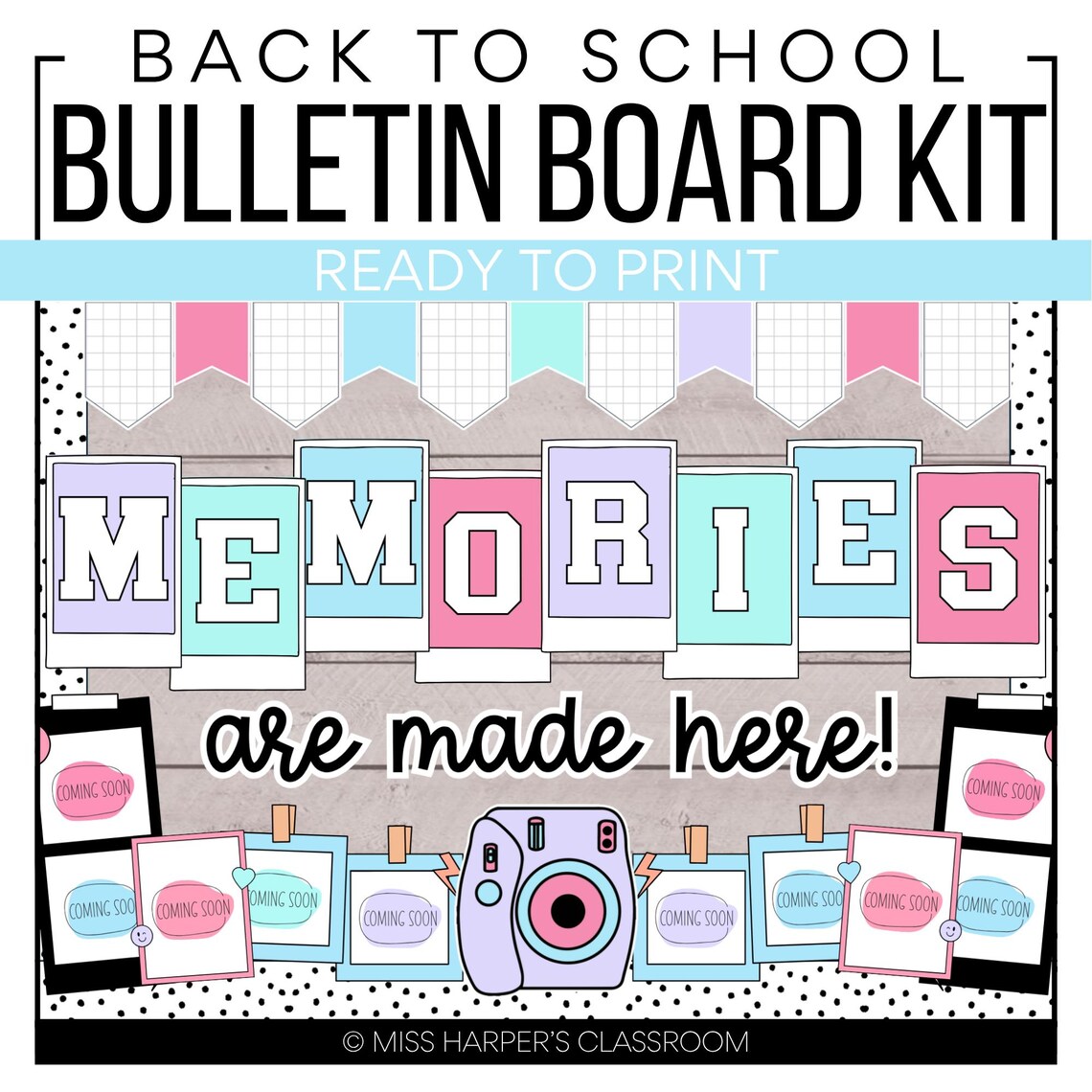 Back to School Bulletin Board Kit | Memories Are Made Here | Pastel Pop ...