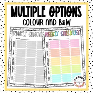 Classroom Weekly Checklist Template Spotty Rainbow Editable Classroom ...
