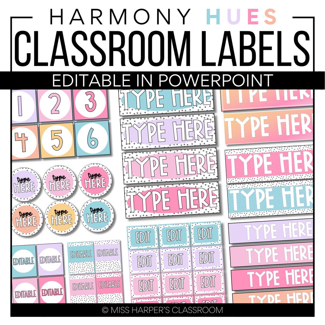 Classroom Labels | Editable | Harmony Hues | Book Bin Labels | Name ...