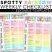 Classroom Weekly Checklist Template | Spotty Rainbow | Editable ...