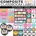 Classroom Labels | Editable | Composition Notebook Classroom Theme ...