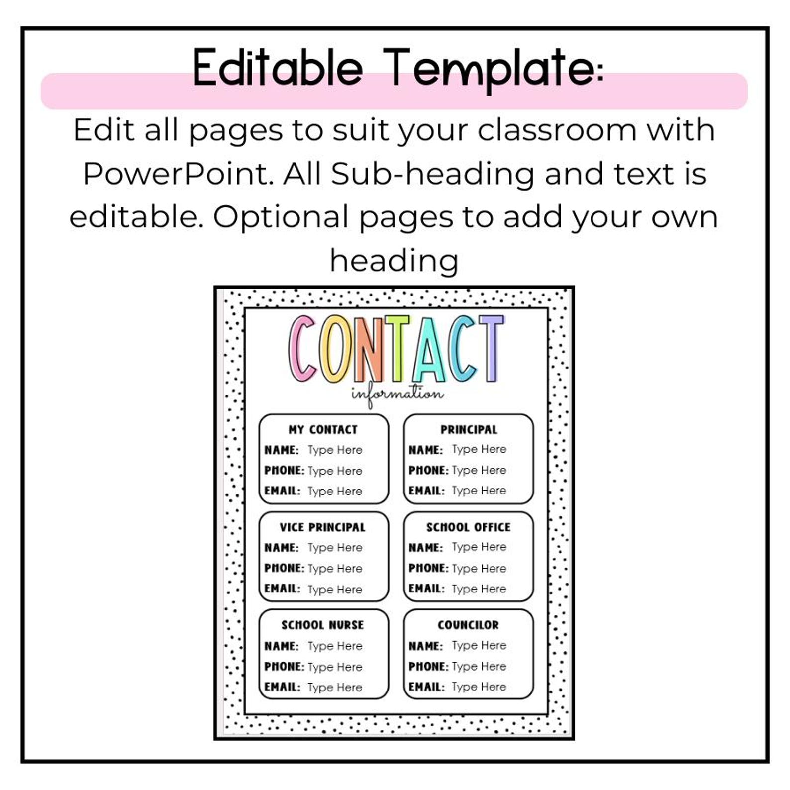 Substitute Binder Template | Spotty Rainbow | Editable | Classroom ...
