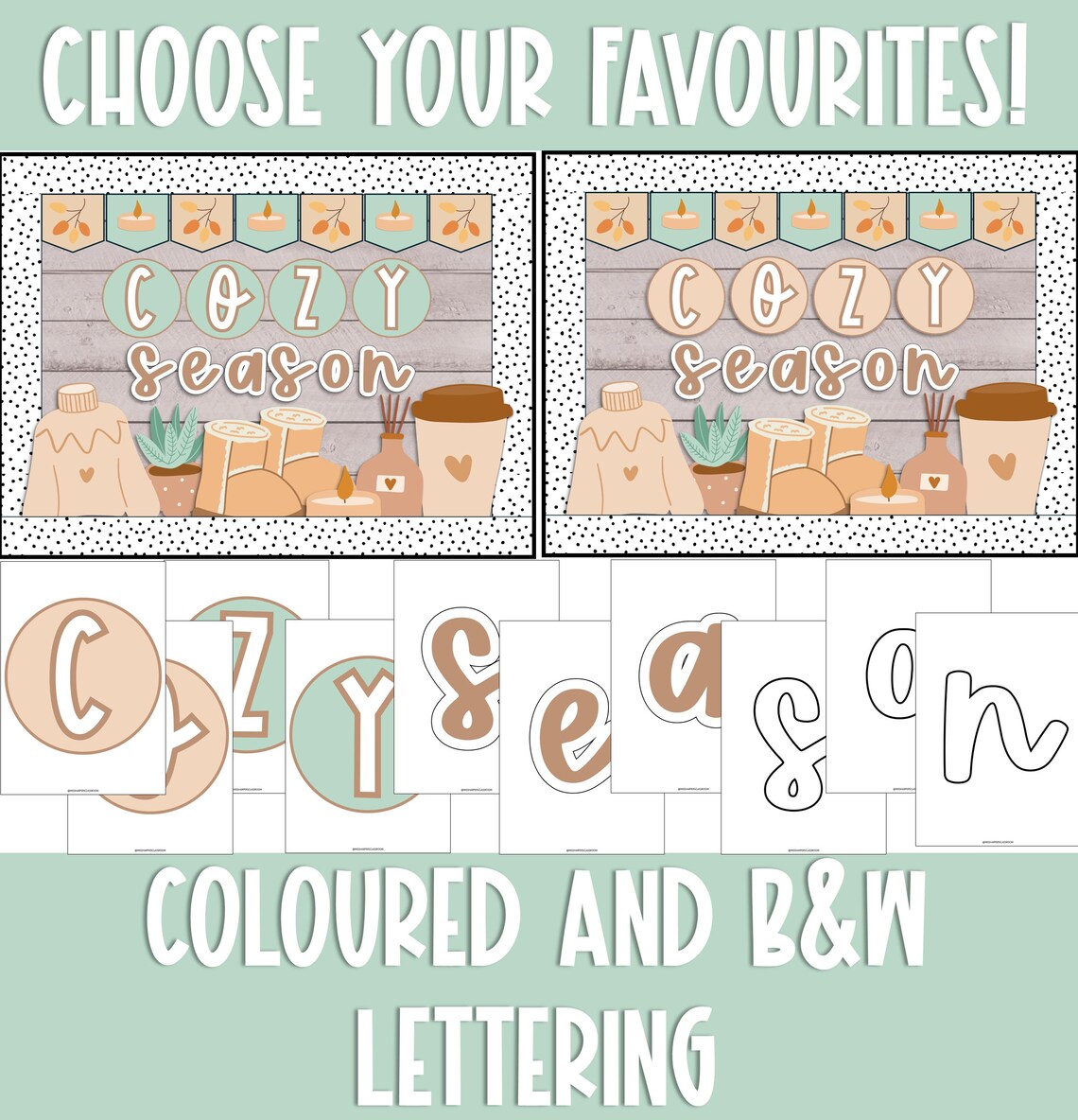 Winter & Fall Bulletin Board Kit | Modern Cosy | Christmas | Fall ...