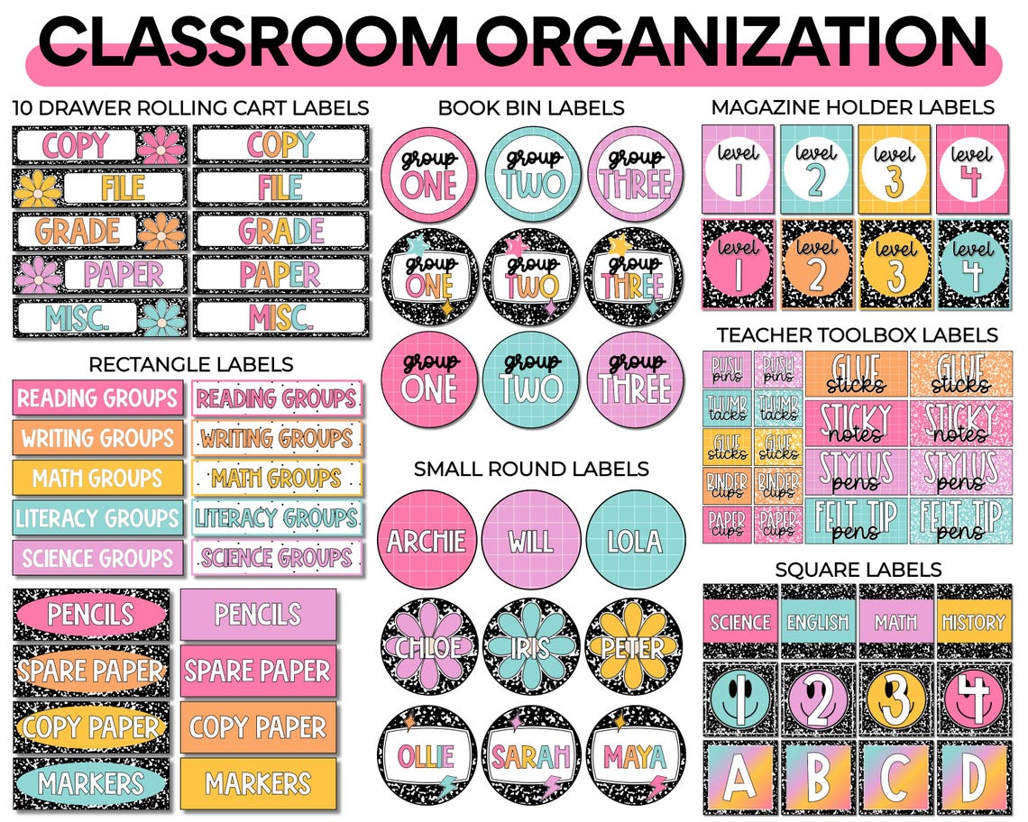 Composite Cutie Classroom Decor Bundle | Composition Notebook Classroom ...