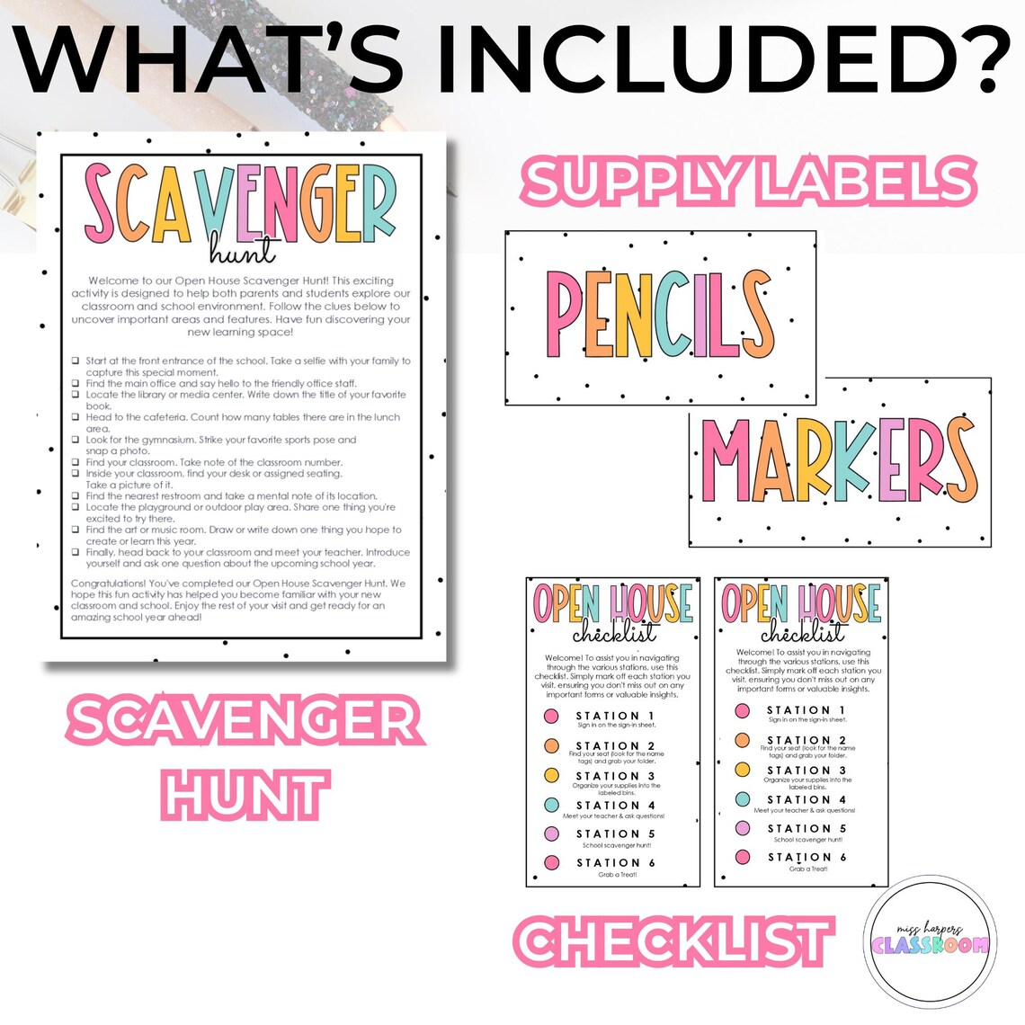 Open House Survival Kit & Forms | Meet the Teacher Night | Open House ...