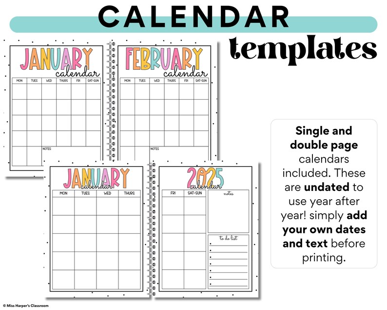 Teacher Lesson Planner Template | Calendar | EDITABLE | 2025-2026 ...