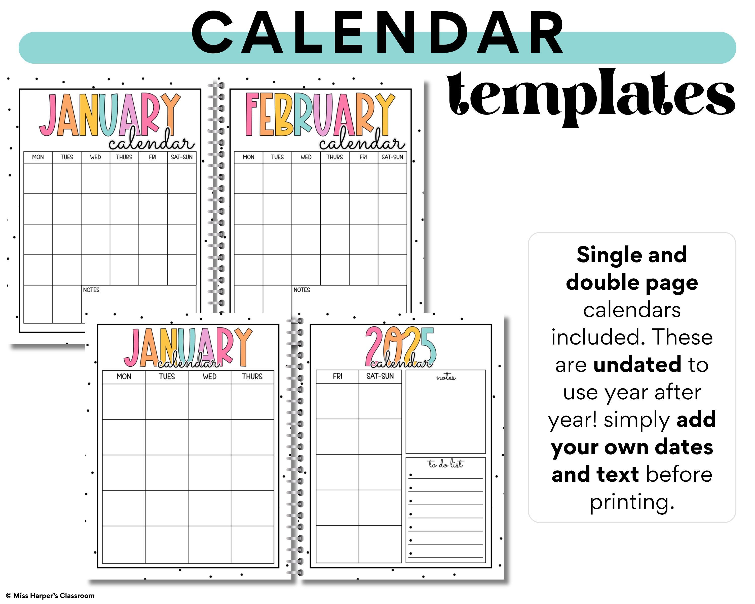 Teacher Lesson Planner Template | Calendar | EDITABLE | 2025-2026 ...