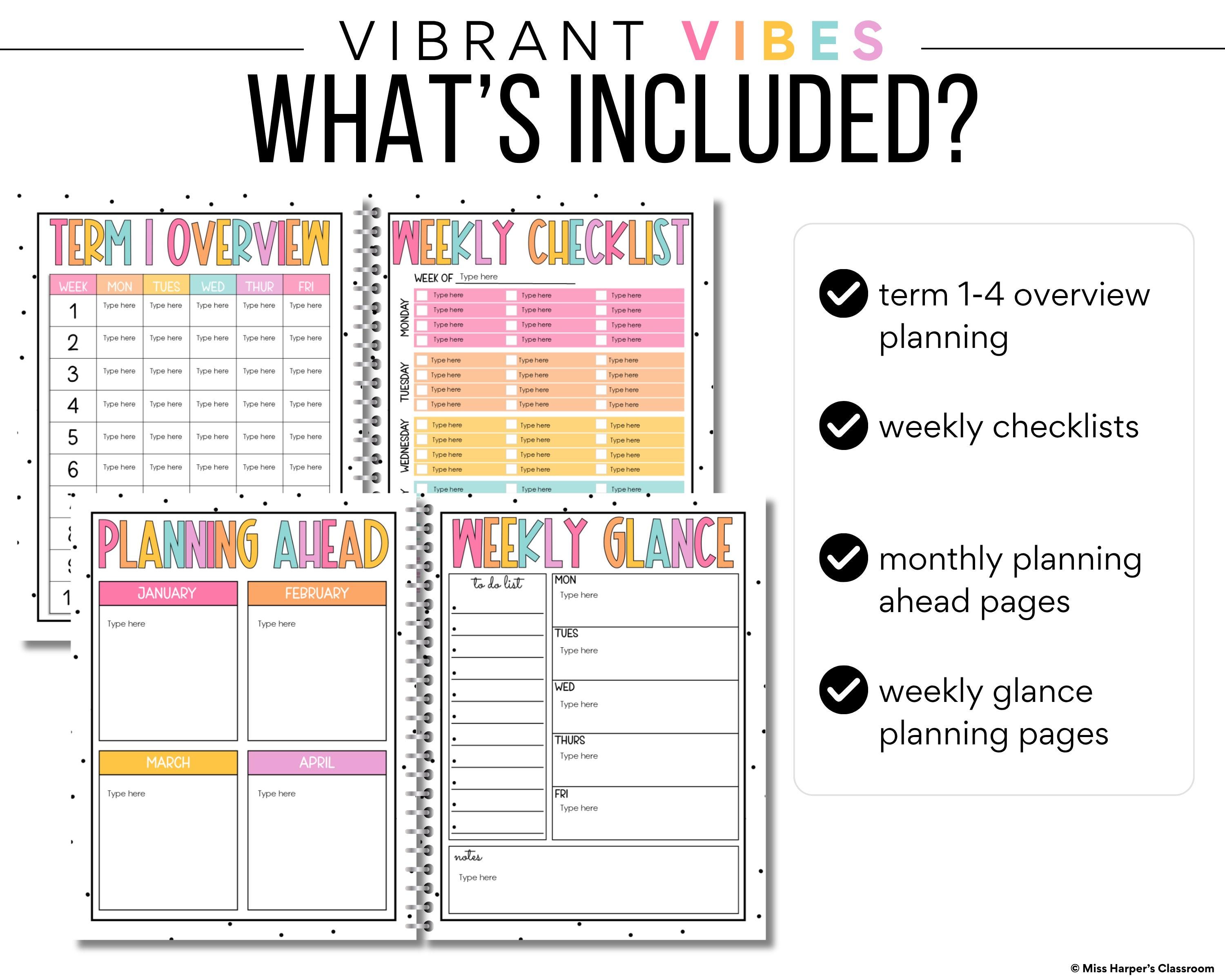 Teacher Lesson Planner Template | Calendar | EDITABLE | 2025-2026 ...