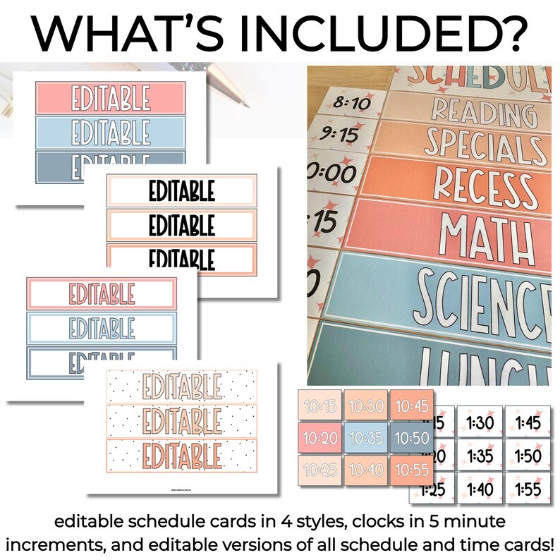 Schedule Display Cards | Digital Resource | Calm Boho | Classroom ...