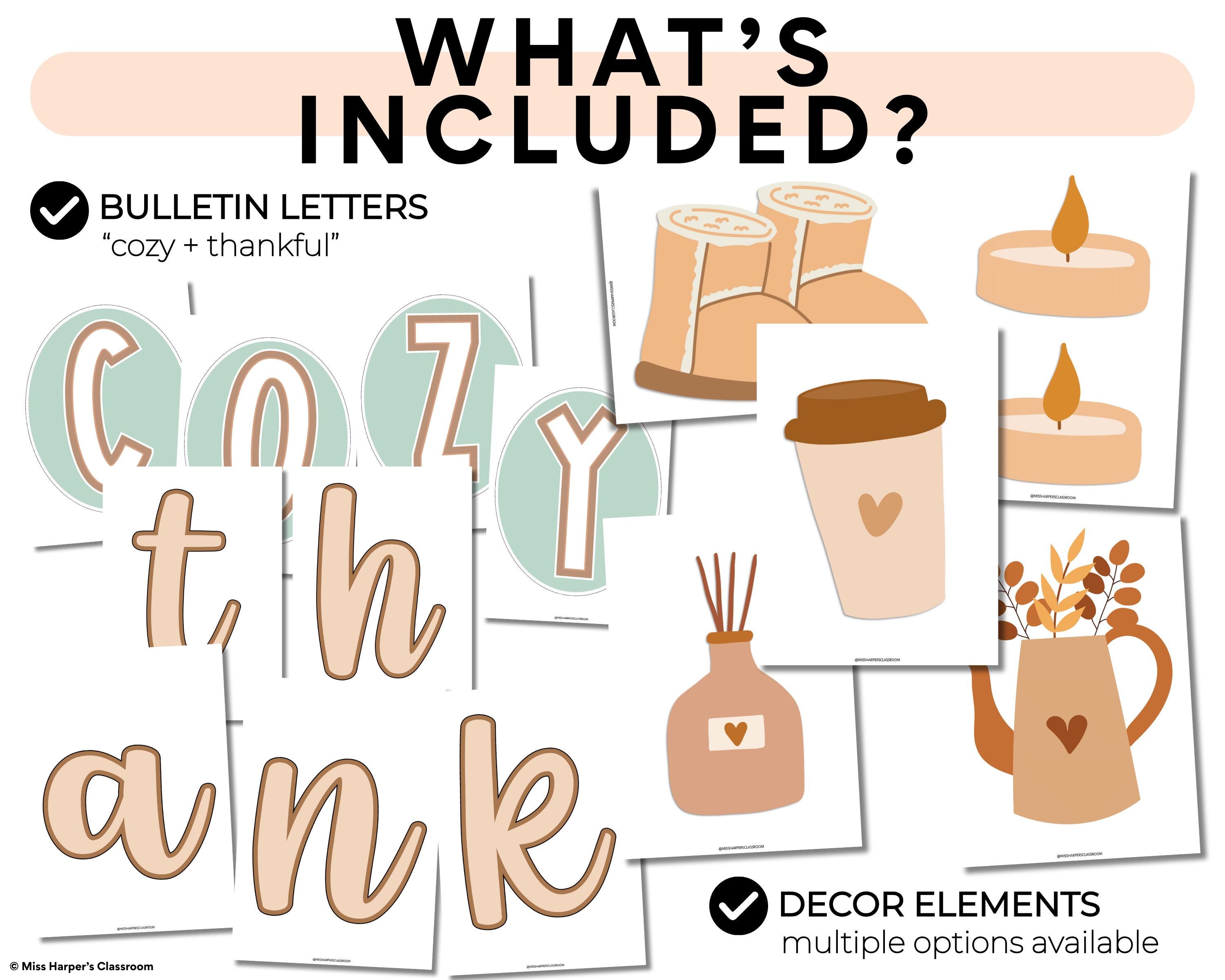 Thanksgiving Bulletin Board Kit | Modern Cozy | Fall | Autumn ...