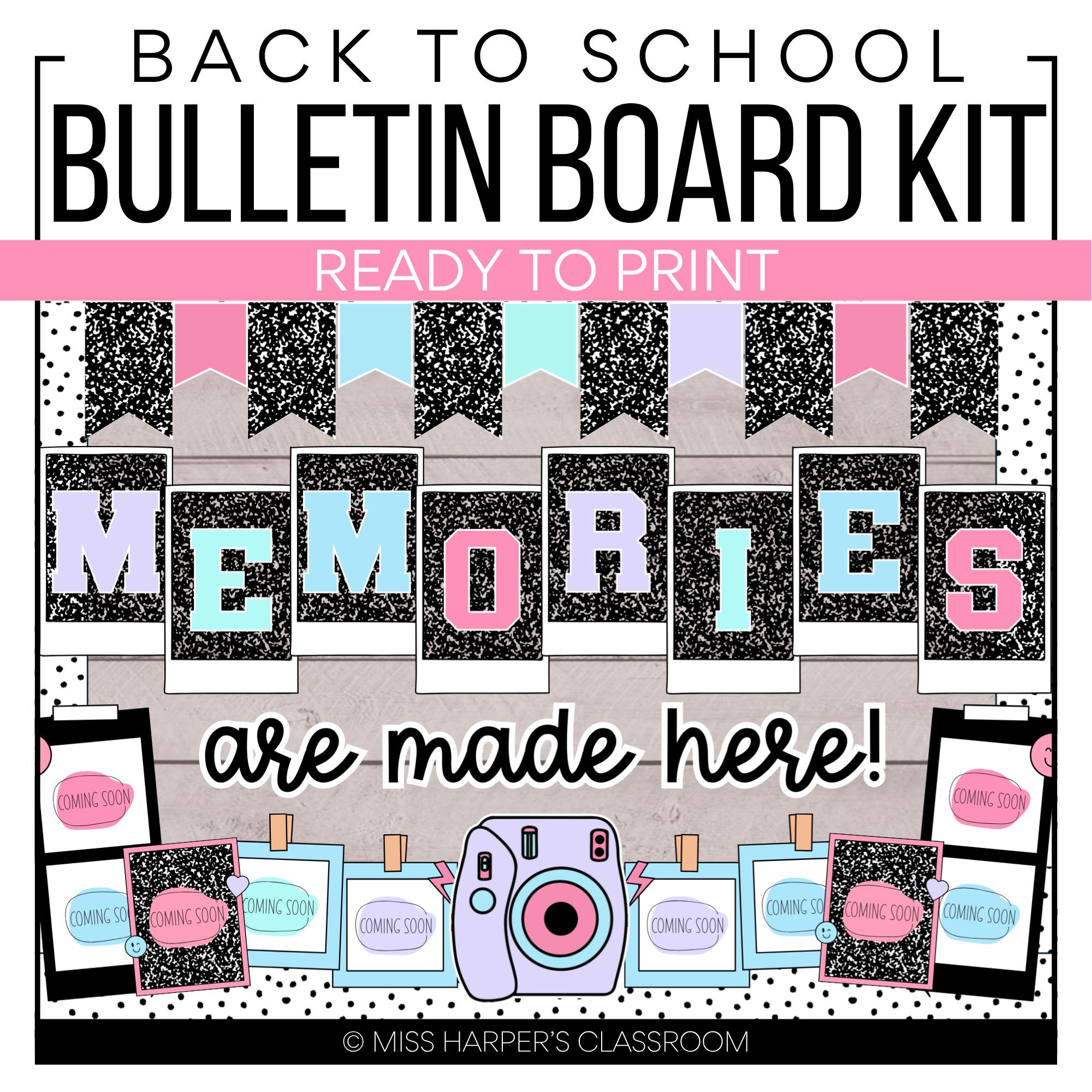 Back to School Bulletin Board Kit | Memories Are Made Here | Pastel ...