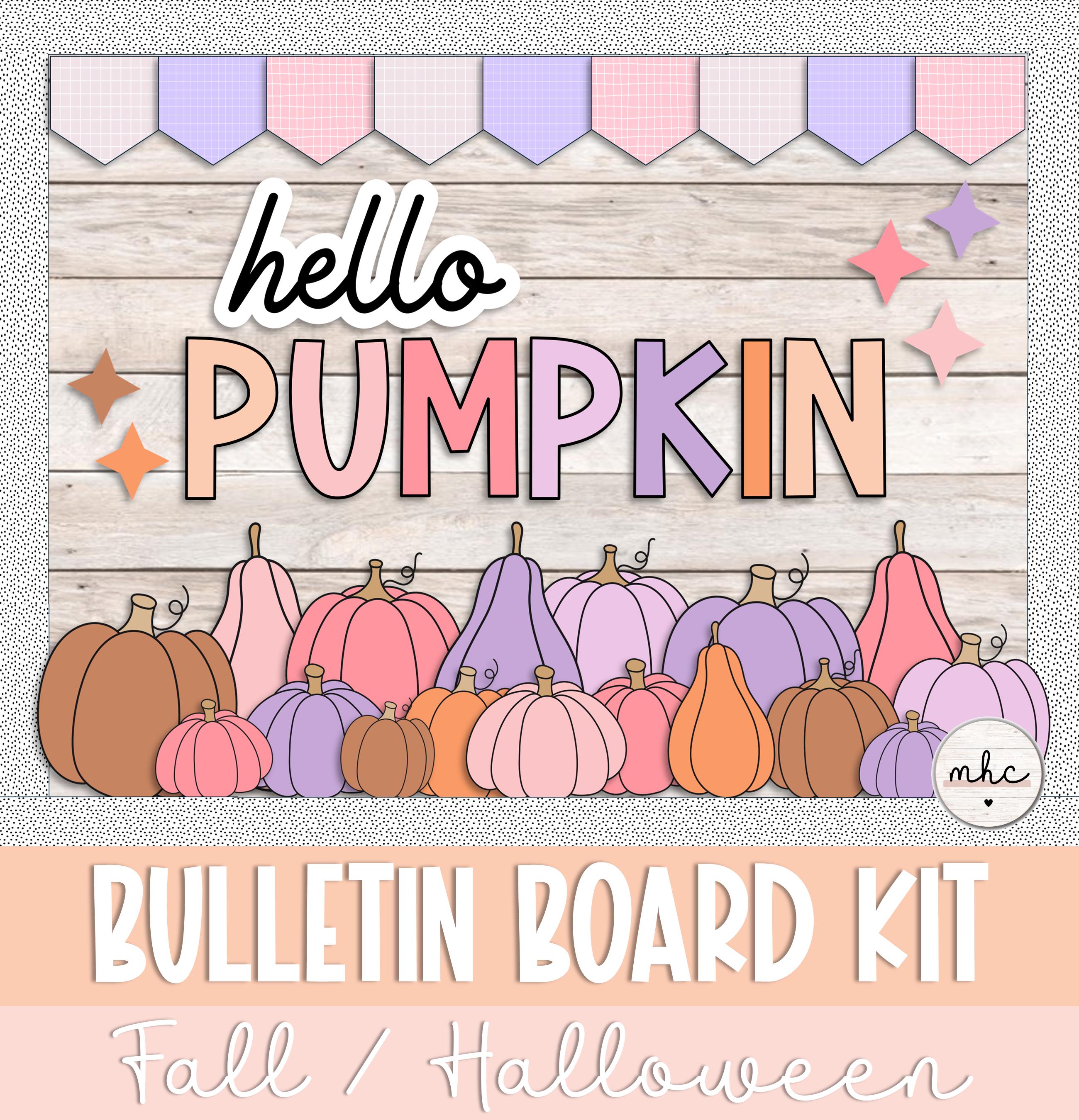 Fall Bulletin Board Kit Trendy Pastel Pumpkins Classroom Decor - Etsy