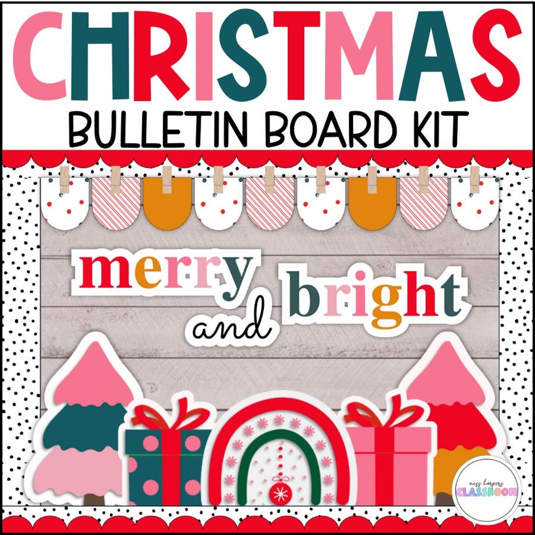 Christmas Bulletin Board Kit | Bright | Merry Christmas | Seasonal ...
