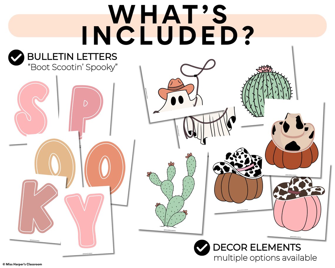 Howdy Halloween Bulletin Board Kit | Boot Scootin' Spooky | Cowboy ...