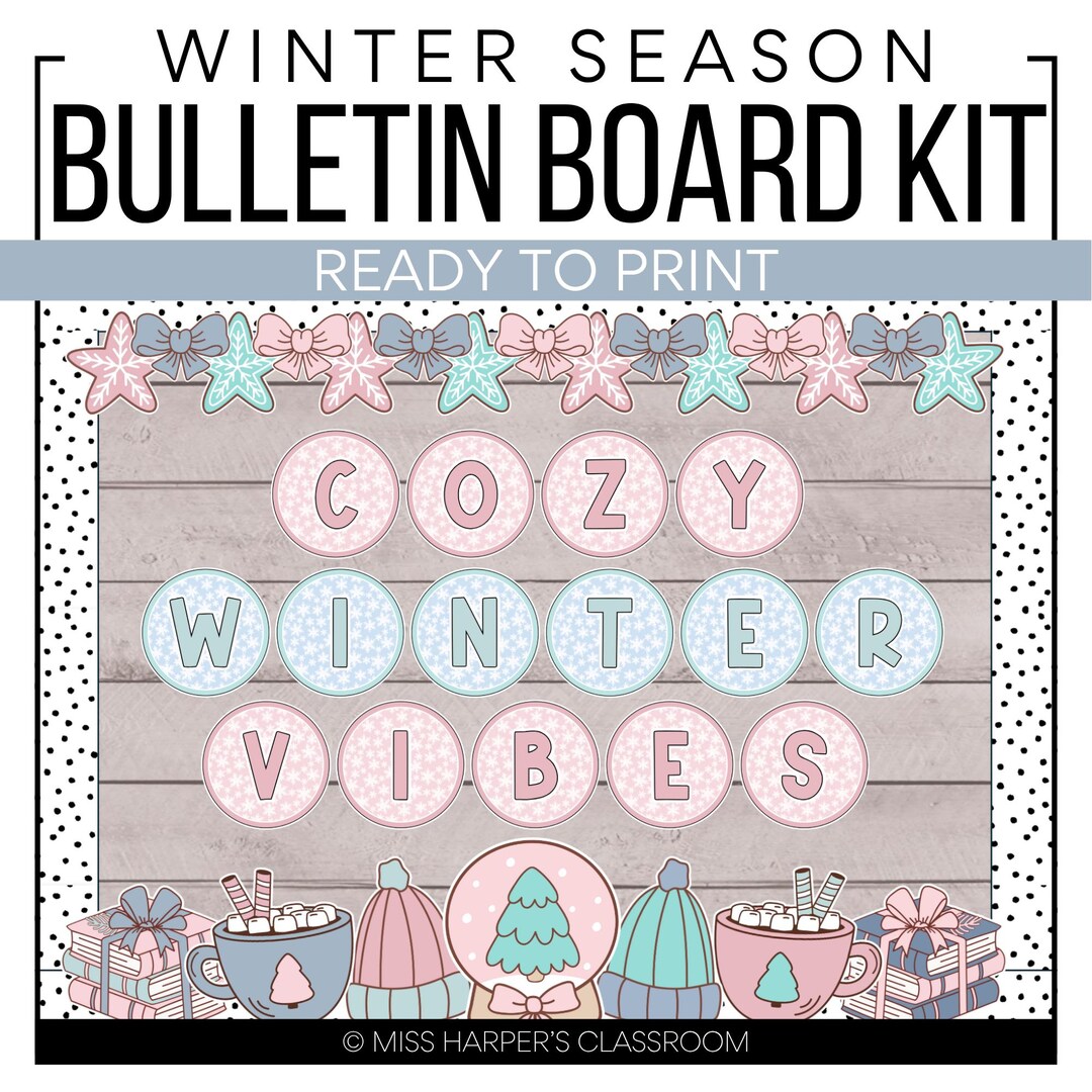 Winter Bulletin Board Kit | Cutesy Winter Bulletin Board | Seasonal ...