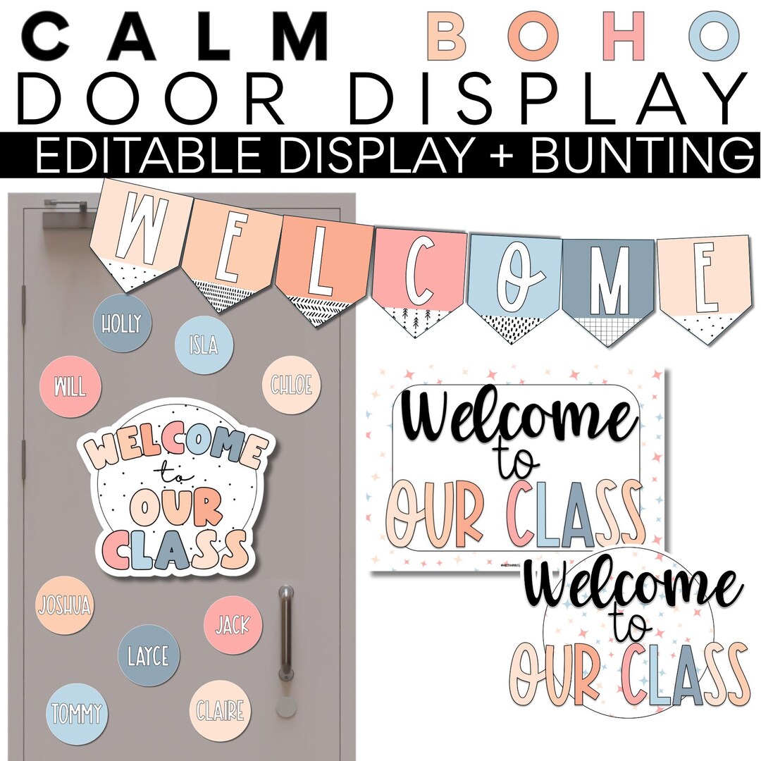 Classroom Door Display, Customizable Display, Welcome to Class, Calming ...