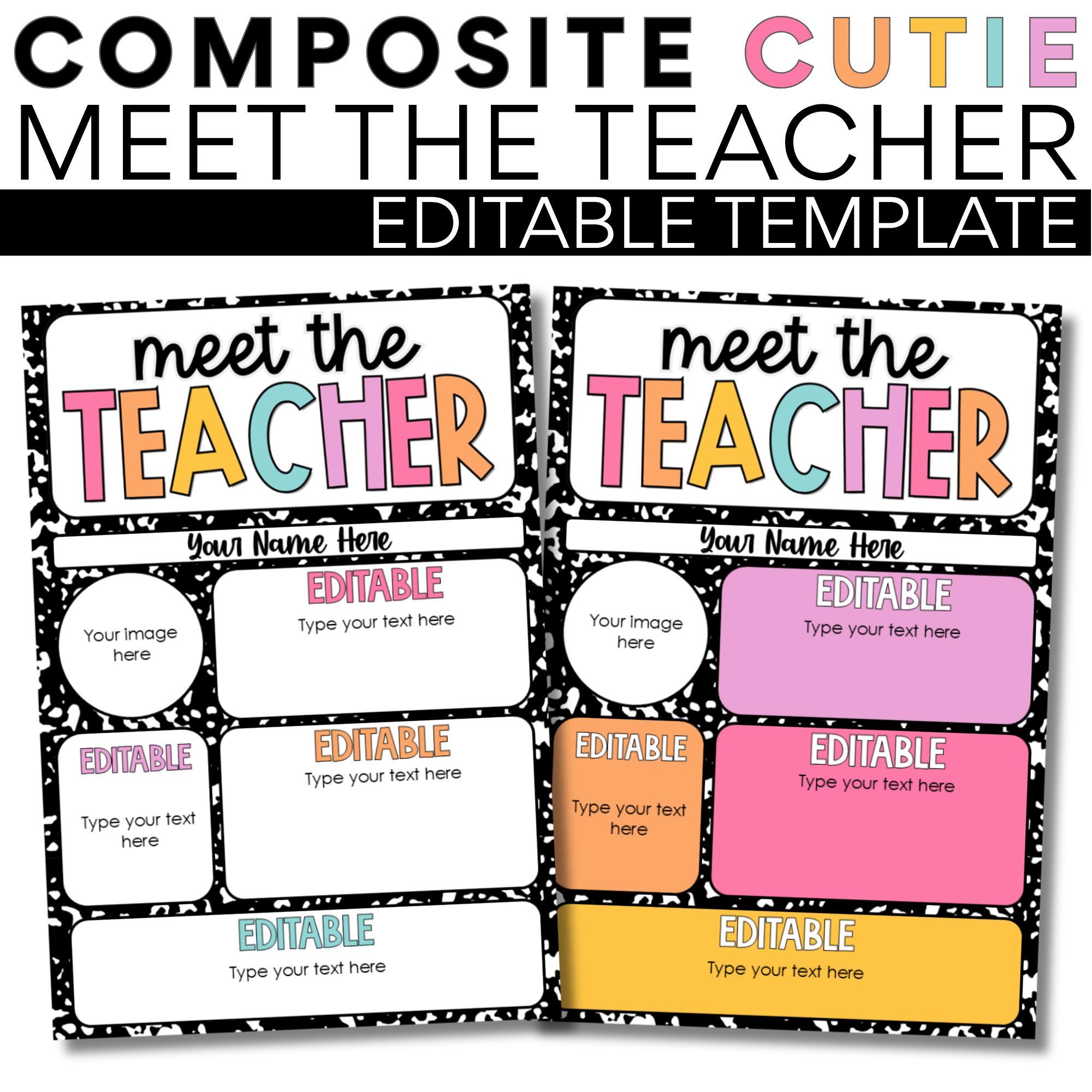 Meet the Teacher Template Editable | Digital Resource | Classroom ...