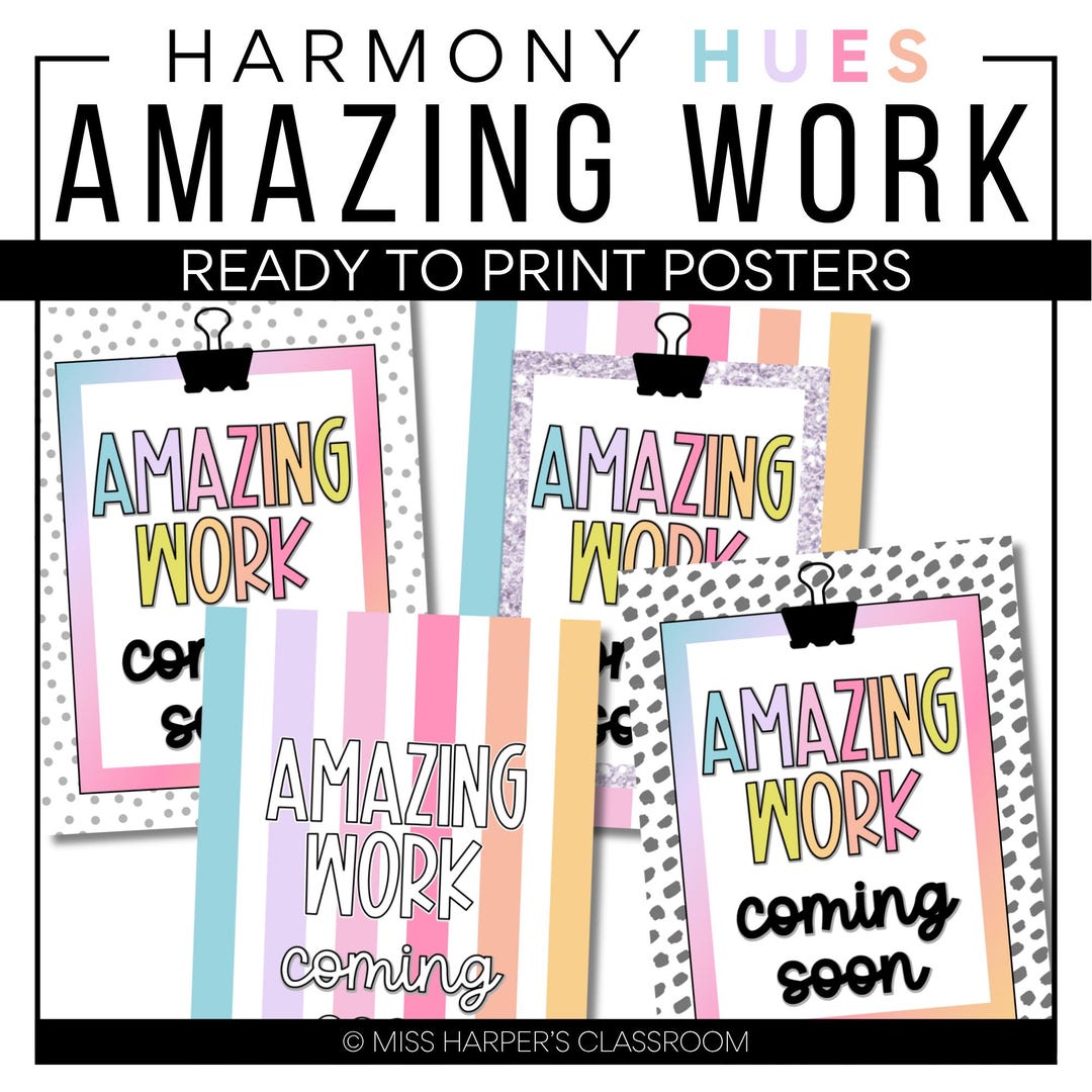 Amazing Work Coming Soon Posters Digital Download | Harmony Hues ...