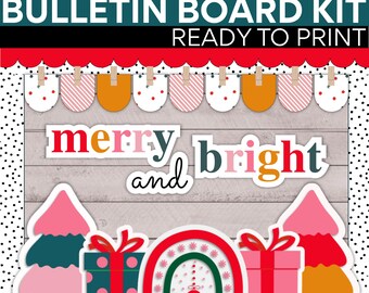 Christmas Bulletin Board Kit | Cute Pastel | Seasonal Classroom Decor ...