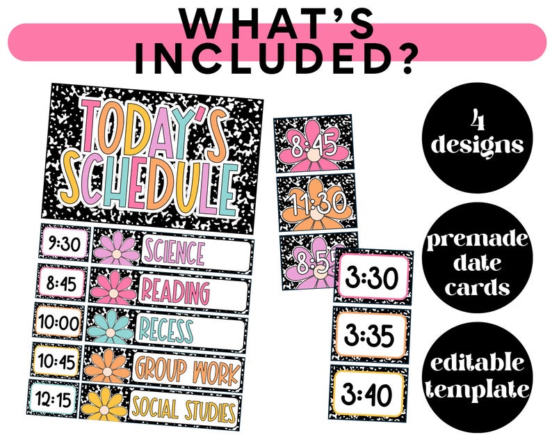 Schedule Display Cards Digital Resource | Composite Cutie | Classroom ...