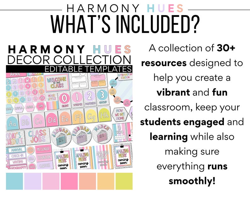 Harmony Hues Classroom Decor Bundle | Elementary Spotty Pastel ...