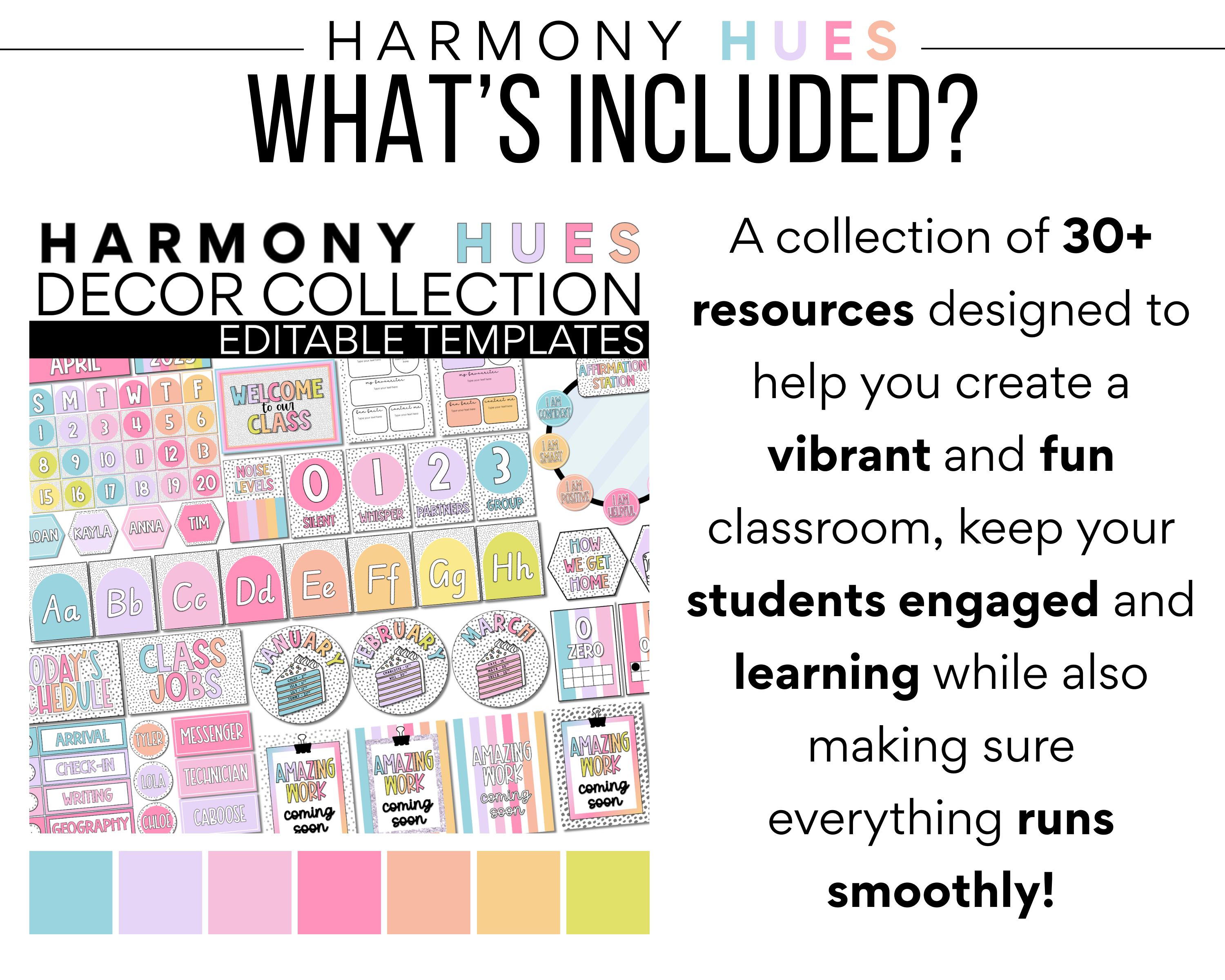 Harmony Hues Classroom Decor Bundle | Elementary Spotty Pastel ...