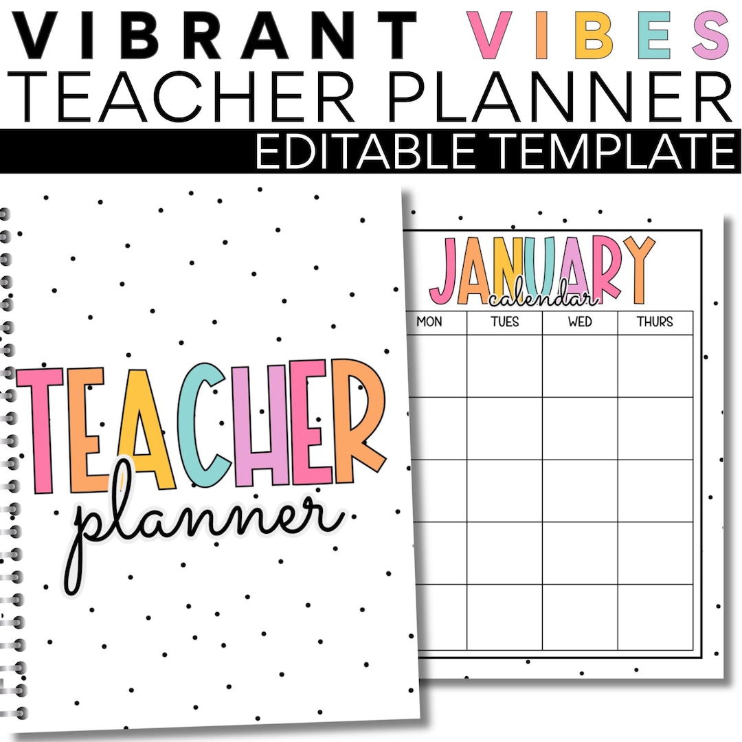 Teacher Lesson Planner Template | Calendar | EDITABLE | 2025-2026 ...