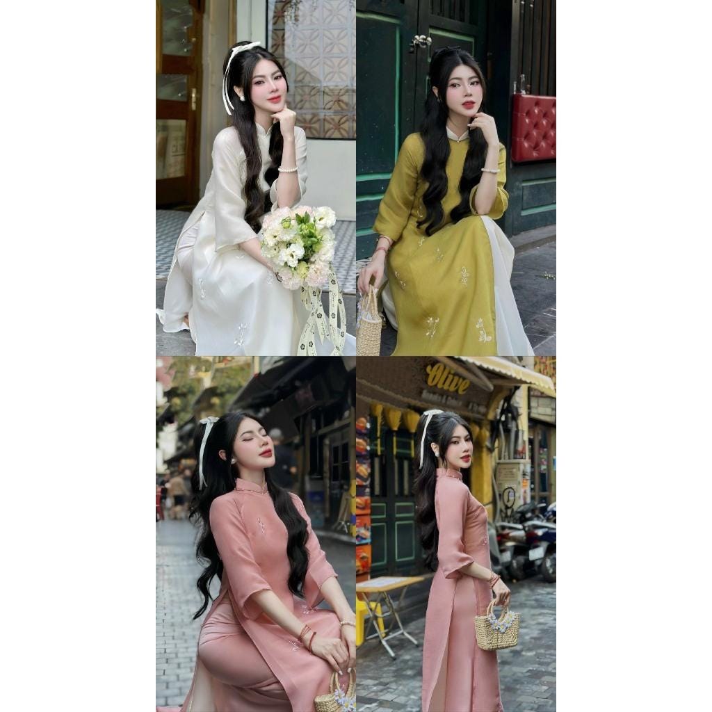 Pre-made Ao Dai Viet Nam - Modern Ao Dai With 4 Panels - Áo Dài Cách ...