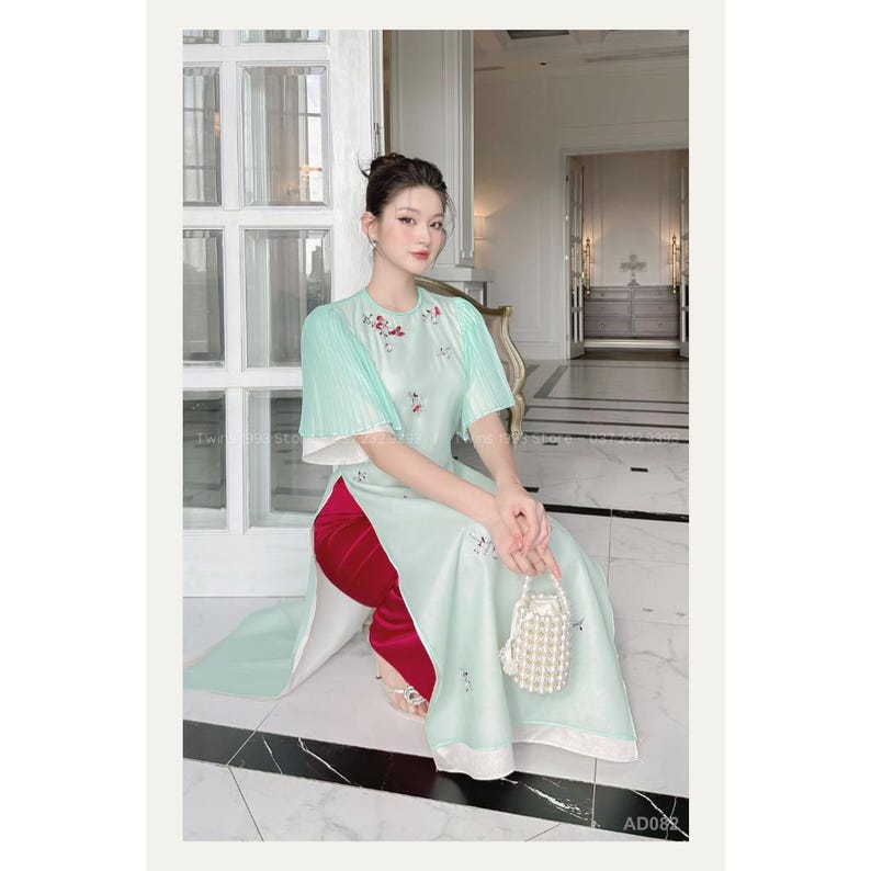 Pre-made Ao Dai Viet Nam Modern Ao Dai Áo Dài Cách Tân Kèm Quần, Chất ...