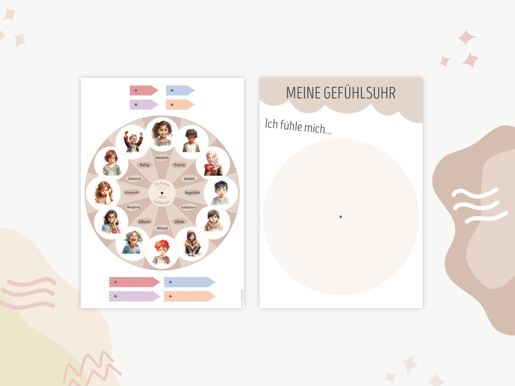 Emotions Clock, Feelings Wheel for Children, Emotions Clock ...