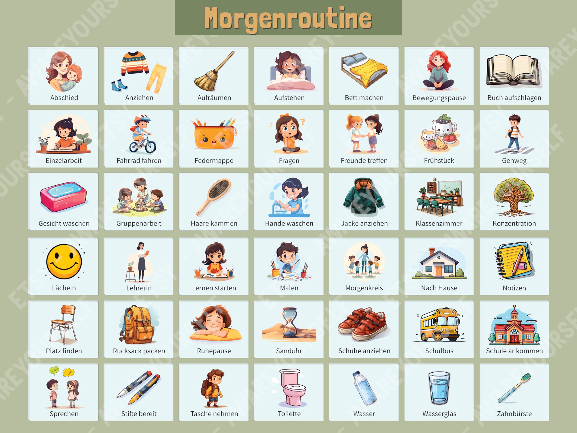 300 Routinekarten Wochenplan Kinder, Gratis Wochenplaner & Tagesablauf ...