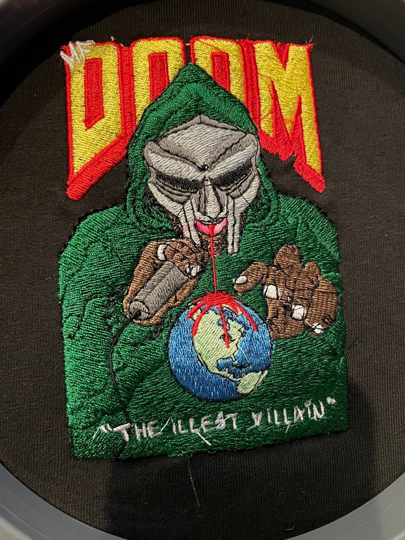 MF DOOM Embroidered T-shirt: Handmade Hip-hop Streetwear - Etsy