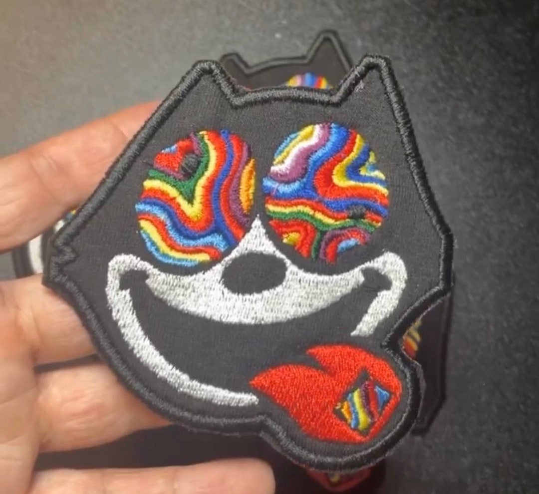 Psychedelic Felix the Cat Patch Twin Pack – 3" Embroidered Iron‑on ...