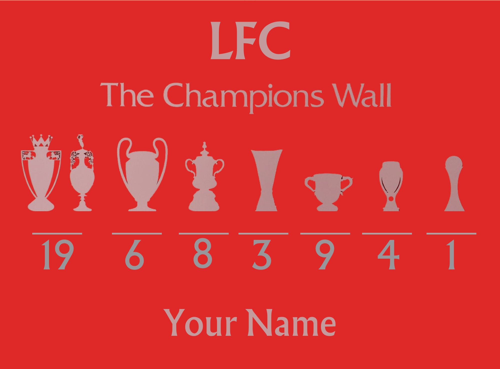 Liverpool FC Champions Wall Print Personalised - Etsy