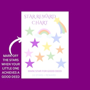 Star Reward Chart for Children Printable Template | Pastel Colored Star ...