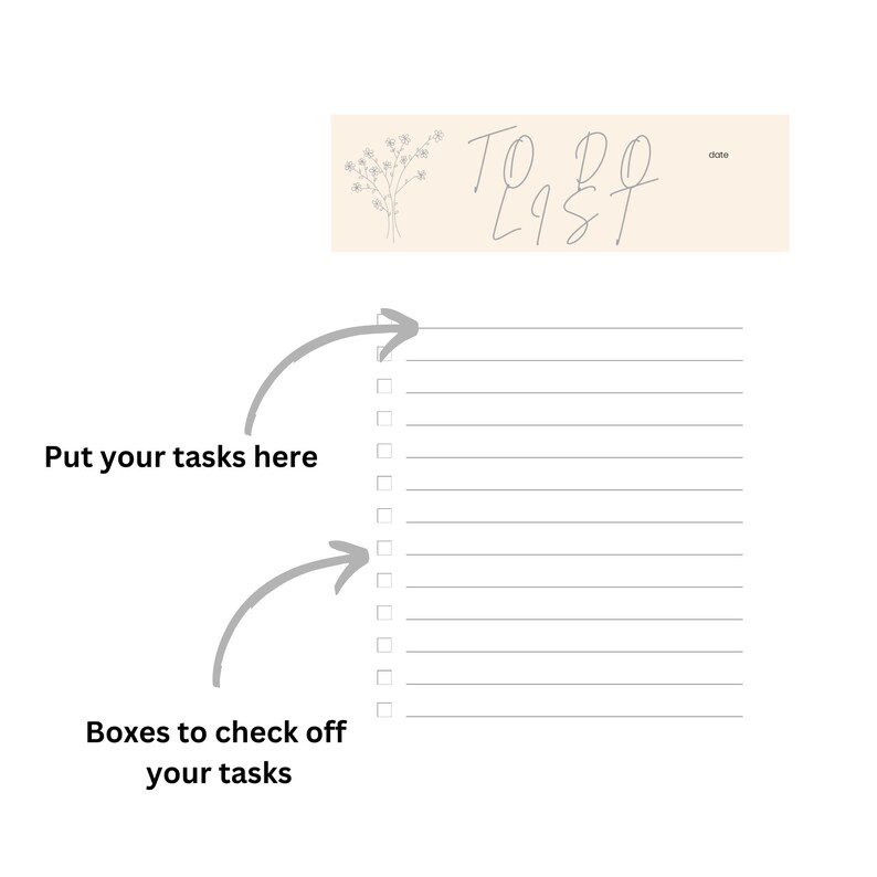 Floral to Do List Printable Template | Pretty Downloadable Task List ...