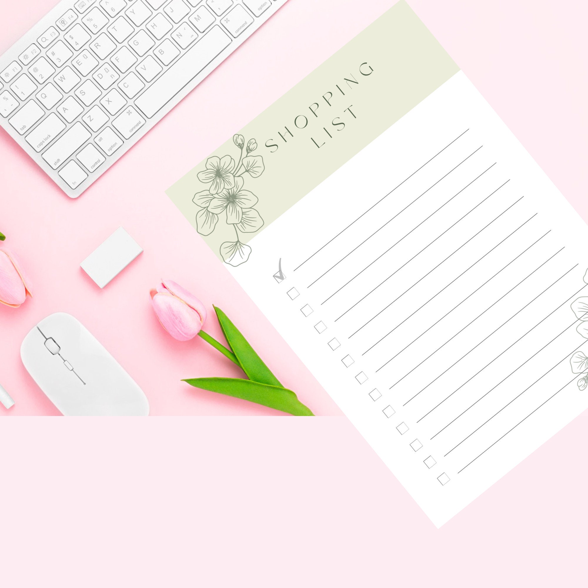 Shopping List Printable Template Downloadable Shopping List With Tick ...