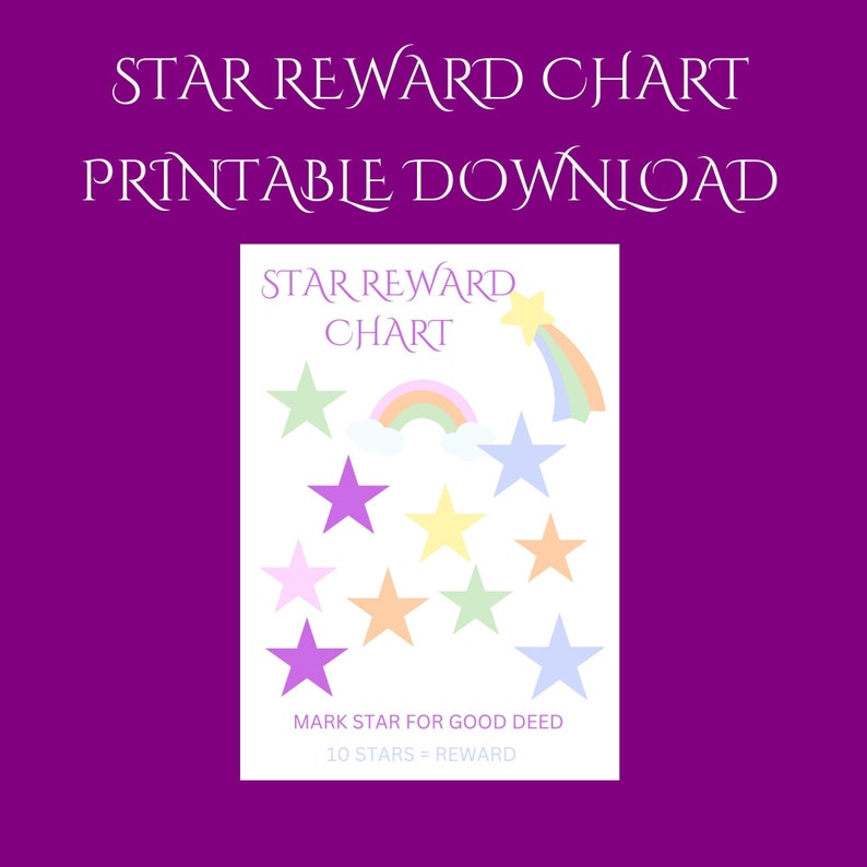 Star Reward Chart for Children Printable Template | Pastel Colored Star ...