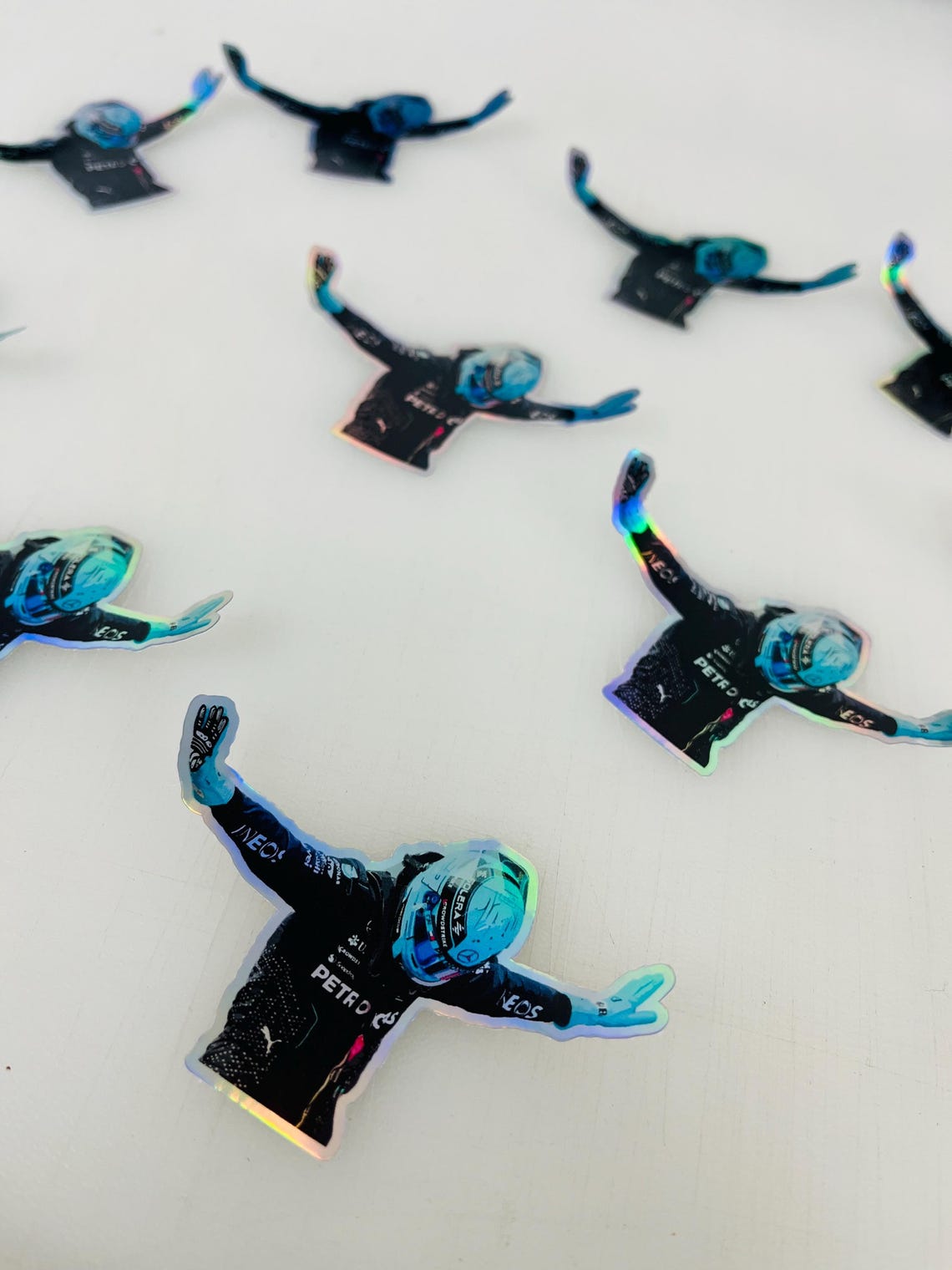 George Russell Pose Meme Hologrpahic Formula One Sticker Cute Sticker ...