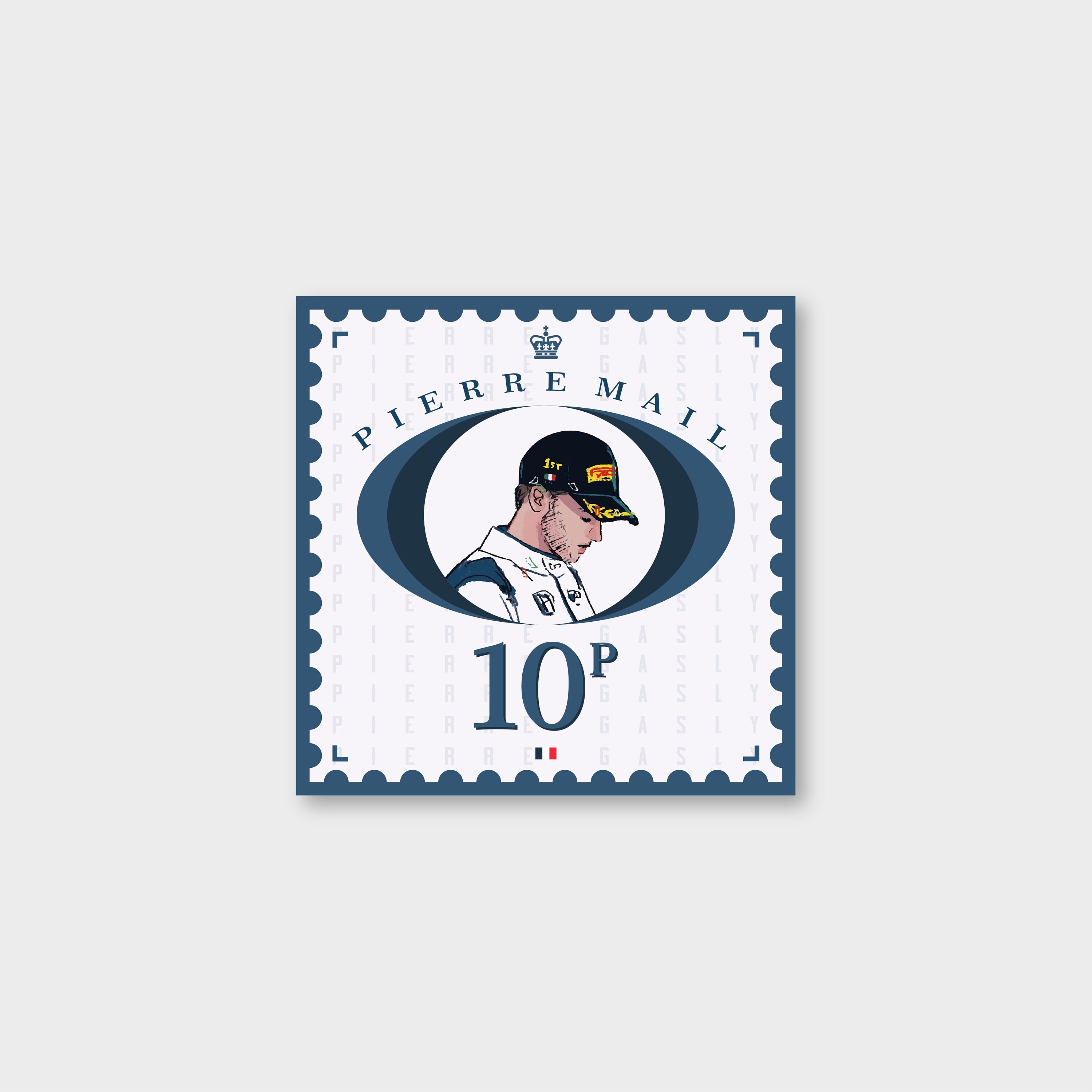Pierre Gasly Mail Stamp 10p F1 Sticker Formula One Motorsport - Etsy