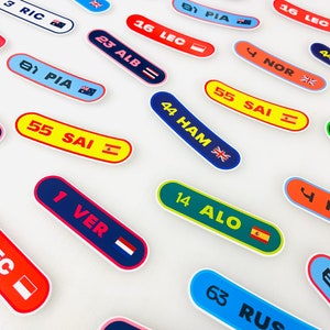 Driver Flag Number Sticker Multi Colour GP Racing F1 Sticker Formula ...