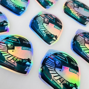 Lance Stroll Holographic Mini Helmet Formula One Sticker Cute Sticker ...