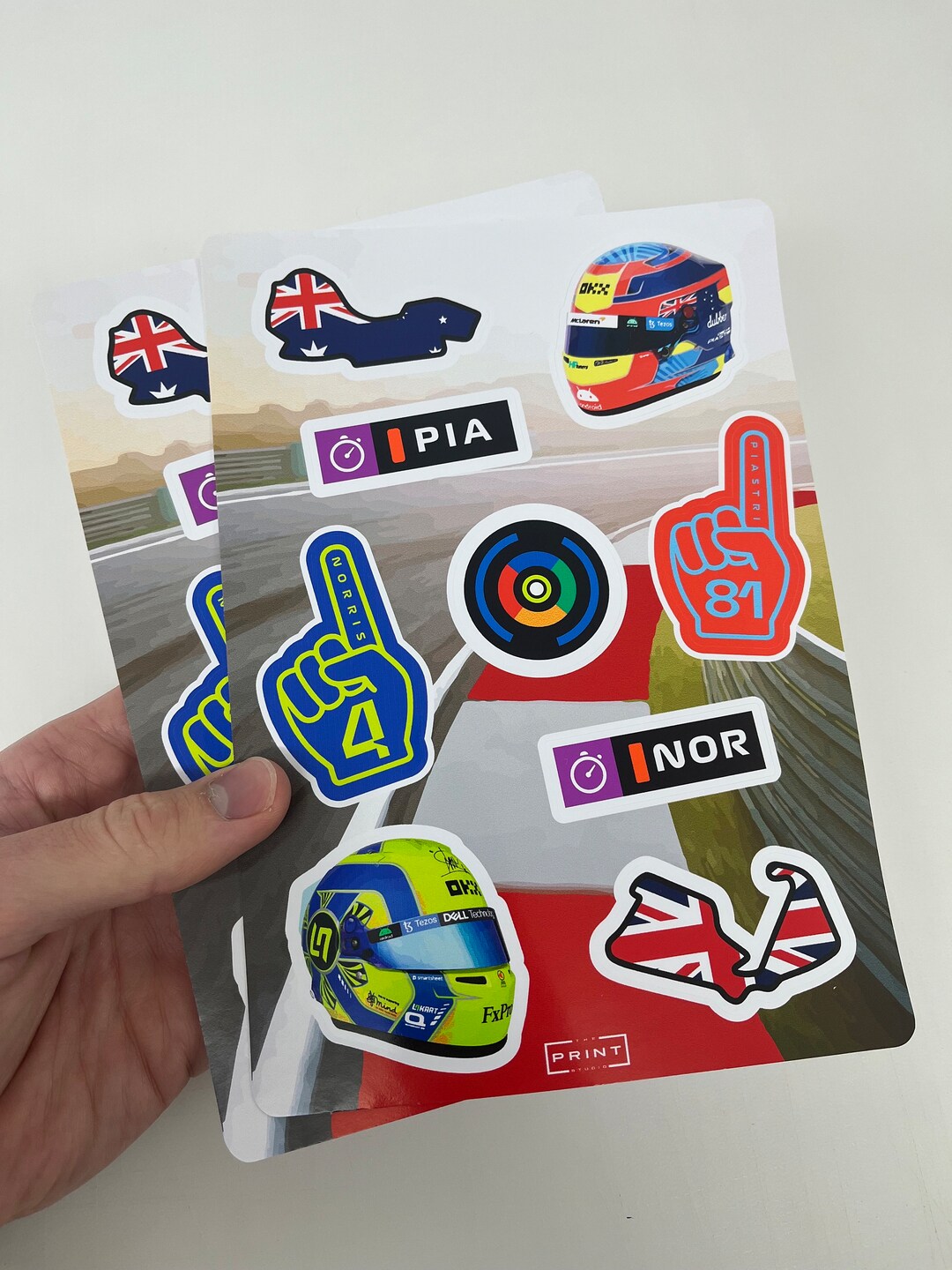 F1 Sticker Sheets Mclaren Lando Norris Oscar Piastri Sticker Sheet | 9 ...