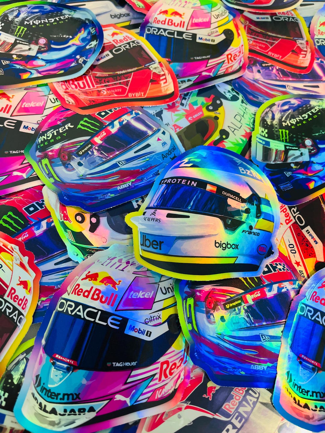 NEW* 2024 Large F1 Holographic Helmet Driver Stickers 3.5" Lando ...